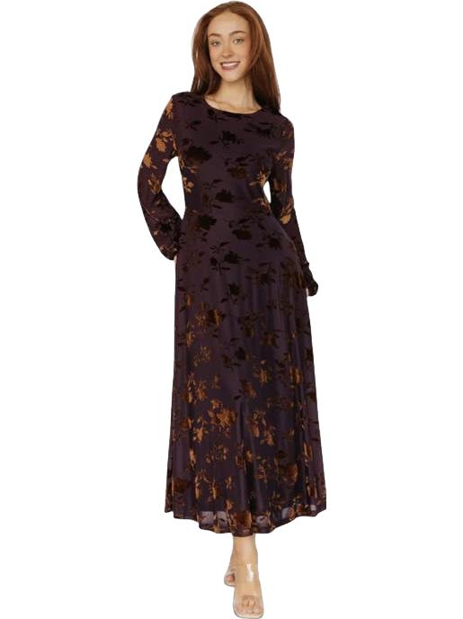 BALTIC BØRN Baltic Børn Thora Velvet Burnout Floral Midi Dress